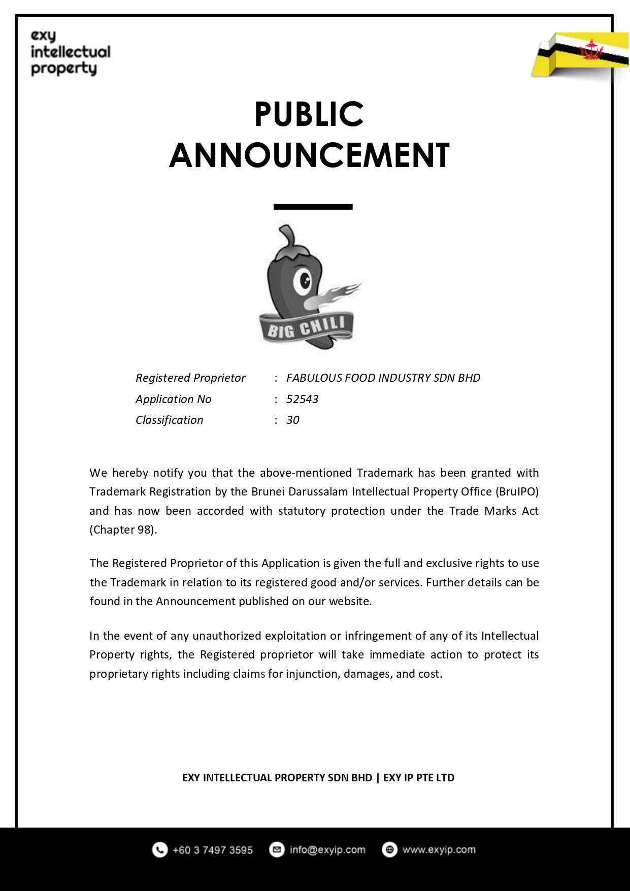 Successful Trademark Registration for Fabulous Food Industry! - ExyIp