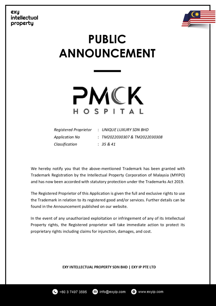 Successful Trademark Registration for PMCK Hospital! - ExyIp